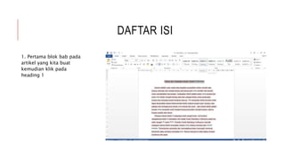 Cara membuat daftar isi, kutipan, daftar pustaka secara otomatis | PPTX