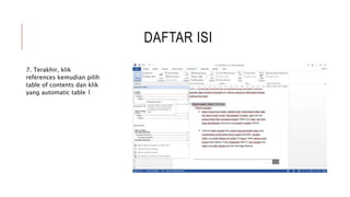 Cara membuat daftar isi, kutipan, daftar pustaka secara otomatis | PPTX