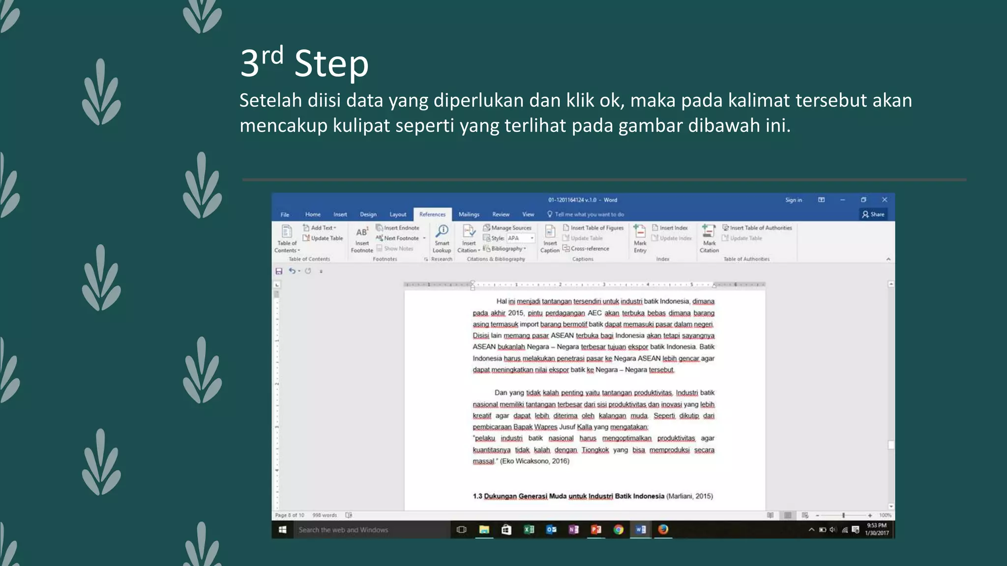 Cara Membuat Daftar Isi, Kutipan, dan Daftar Pustaka Otomatis | PPT
