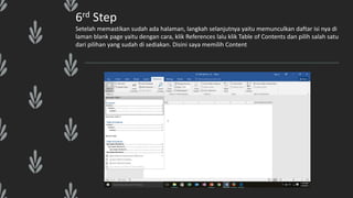 Cara Membuat Daftar Isi, Kutipan, dan Daftar Pustaka Otomatis | PPT