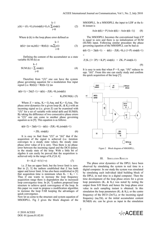 Range Extended Second Order Digital Phase Locked Loop Pdf
