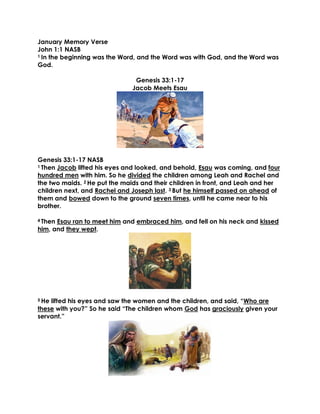 01-13-19, Genesis 33;1-17, Reconciled, Jacob Meets Esau | PDF