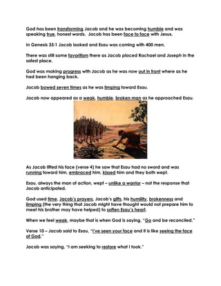 01-13-19, Genesis 33;1-17, Reconciled, Jacob Meets Esau | PDF