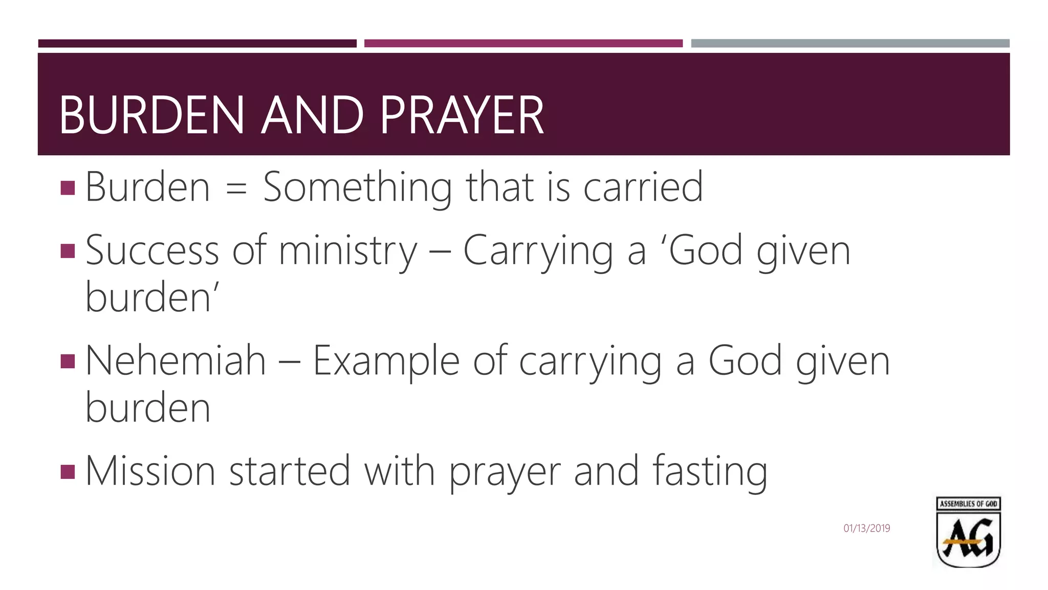 Praying over burdens | PPTX