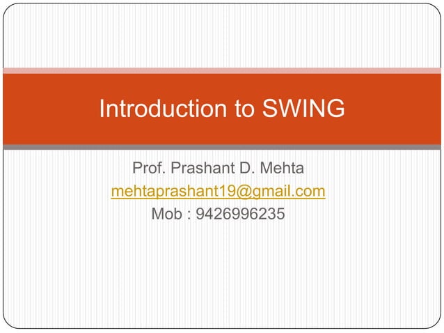 01. introduction to swing | PPT