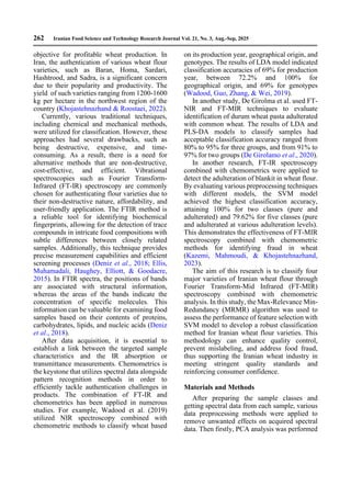 Classification of Iranian Wheat Flour by FT-MIR Spectroscopy based on ...