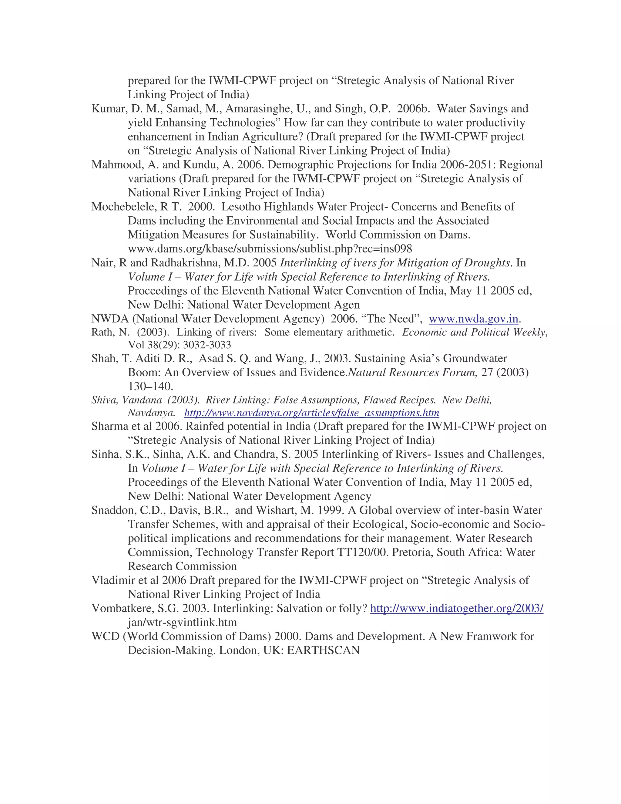01. india's river linking project state of the debate- shah et al | PDF