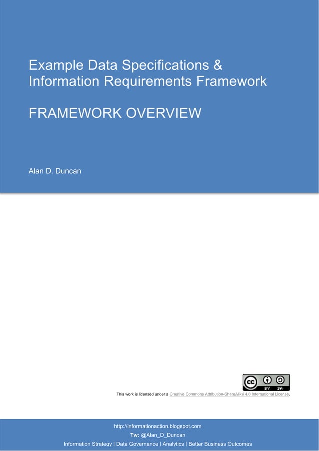 Example data specifications and info requirements framework OVERVIEW ...