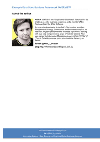 Example data specifications and info requirements framework OVERVIEW | DOCX