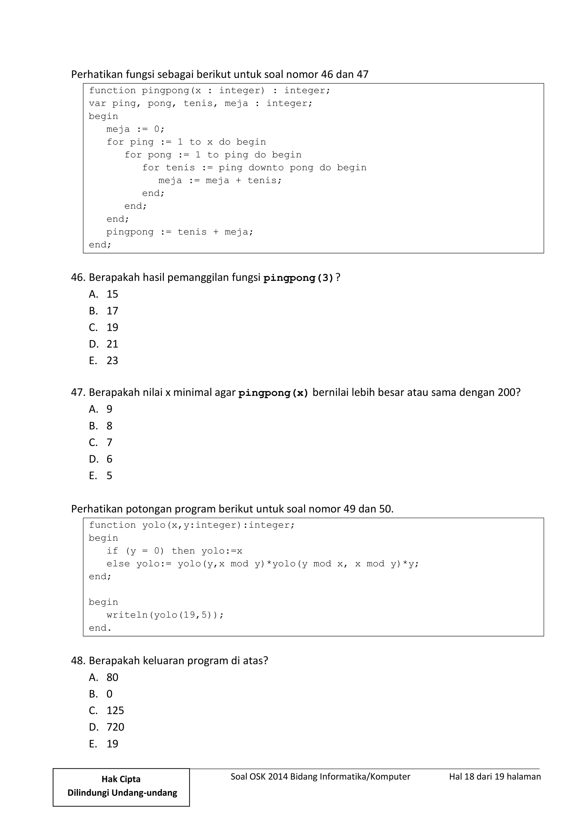 01. soal osk komputer 2014 | PDF