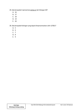 01. soal osk komputer 2014 | PDF