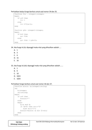 01. soal osk komputer 2014 | PDF