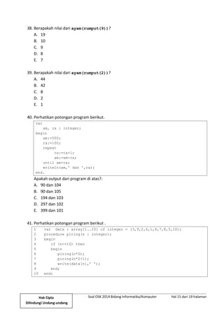 01. soal osk komputer 2014 | PDF