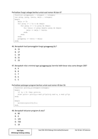 01. soal osk komputer 2014 | PDF