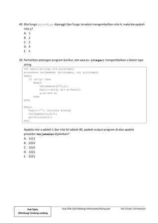 01. soal osk komputer 2014 | PDF
