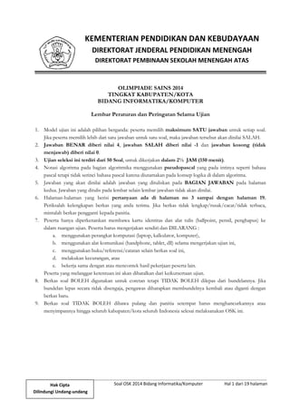 01. soal osk komputer 2014 | PDF