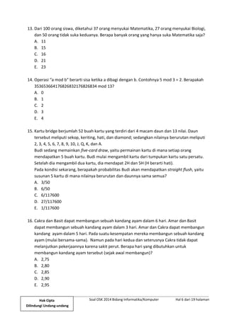 01. soal osk komputer 2014 | PDF