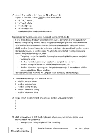 01. soal osk komputer 2014 | PDF