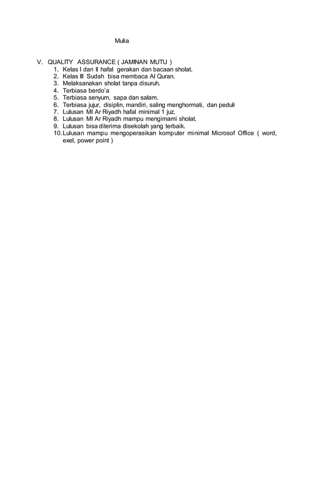 01. visi, misi, ... dan qa | DOCX