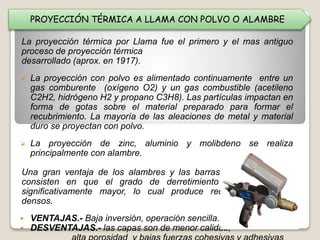 01. proceso recubrimientos proyeccion termica. | PPTX