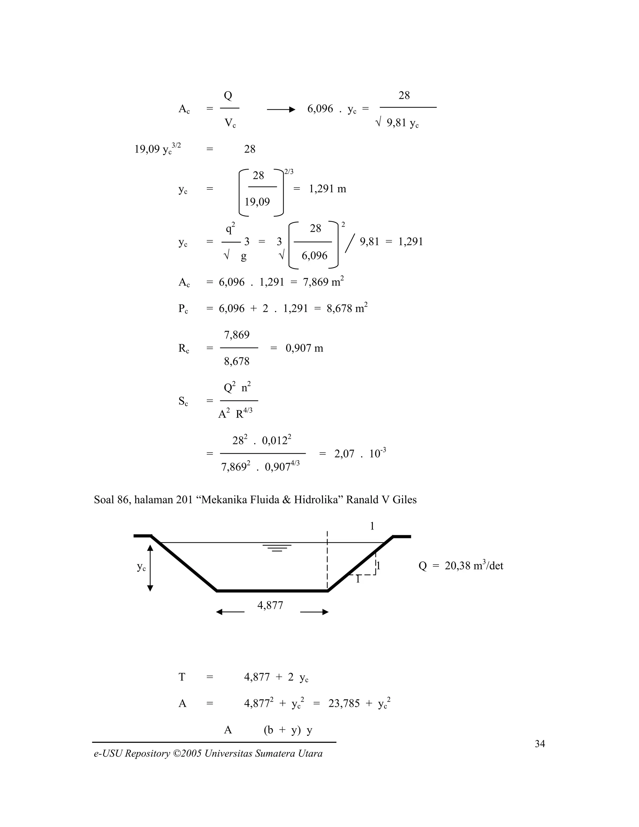 Aliran Seragam pada Saluran Terbuka (Hidrolika) | PDF