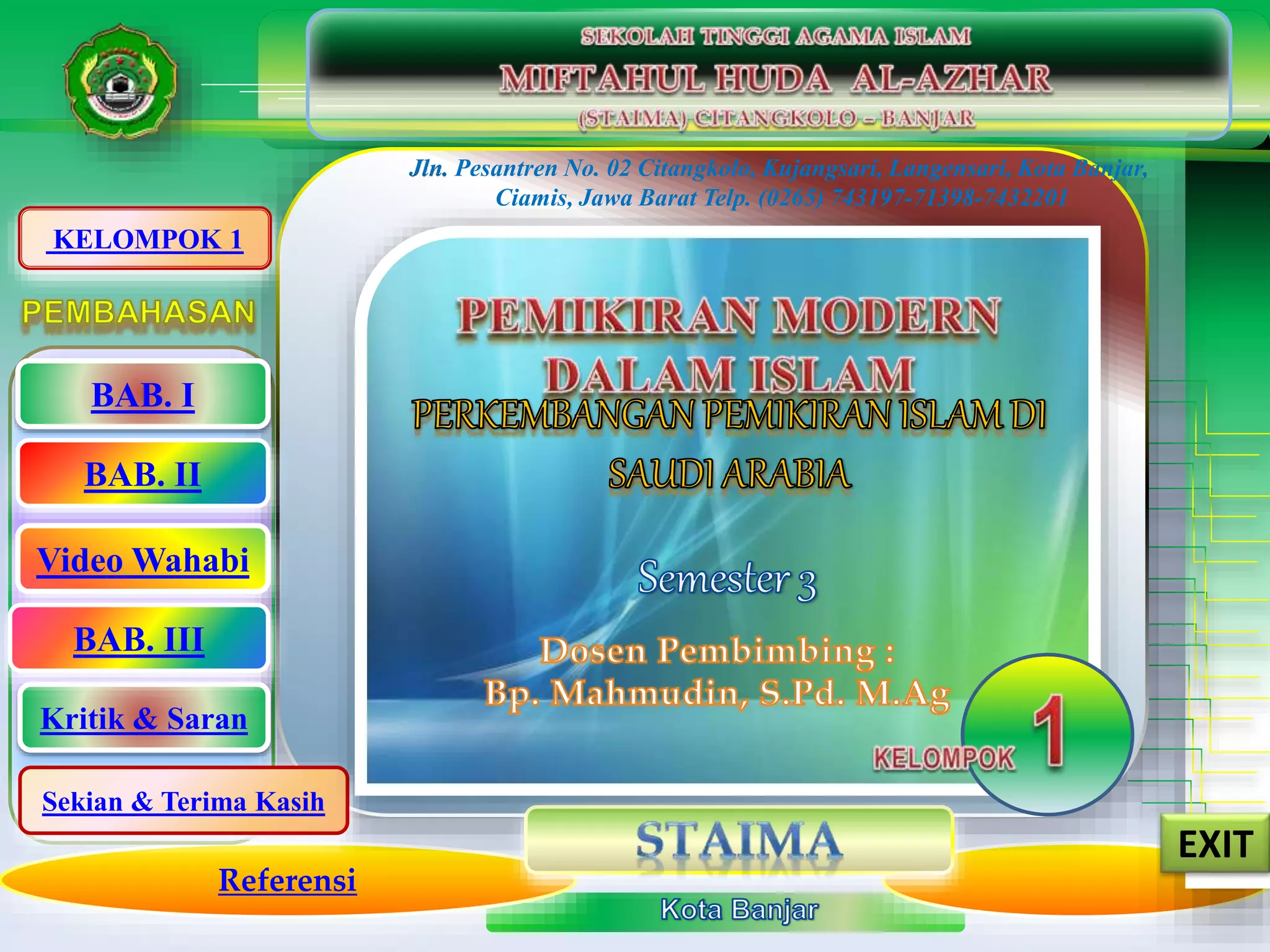 01.MENU UTAMA (PRESENTASI PMDI SEMESTER 3) | PPT