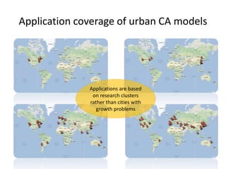 Cellular automata for urban growth modeling: a chronological review on factors in transition ...