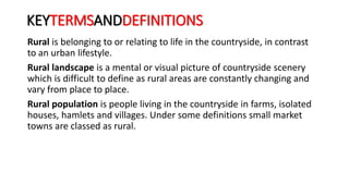 CAMBRIDGE AS GEOGRAPHY REVISION: SETTLEMENTS - 6.1 CHANGES IN RURAL ...
