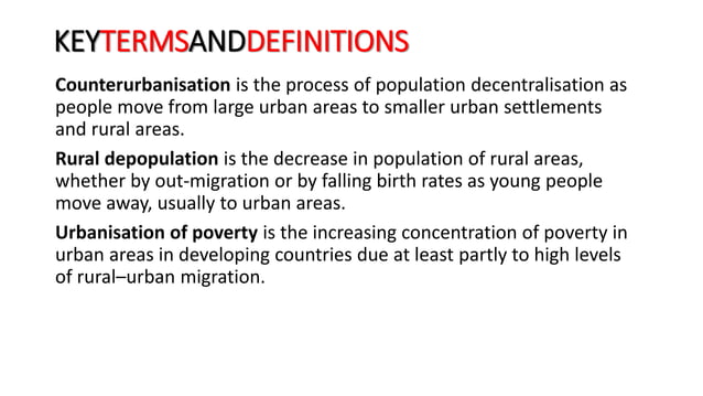 CAMBRIDGE AS GEOGRAPHY REVISION: SETTLEMENTS - 6.1 CHANGES IN RURAL SETTLEMENTS | PPTX
