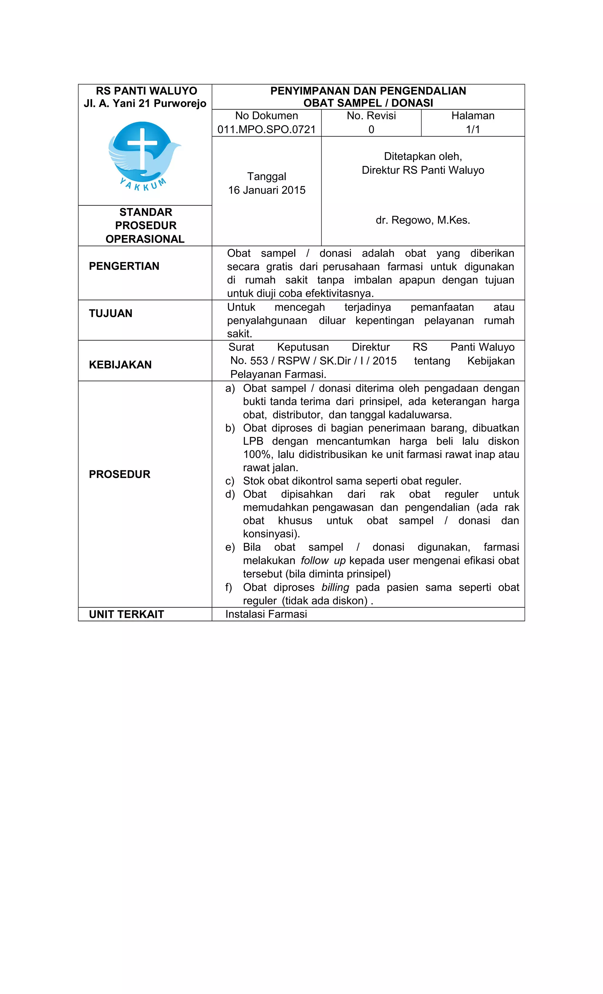 01. penyimpanan&pengendalian obat sampel | DOC