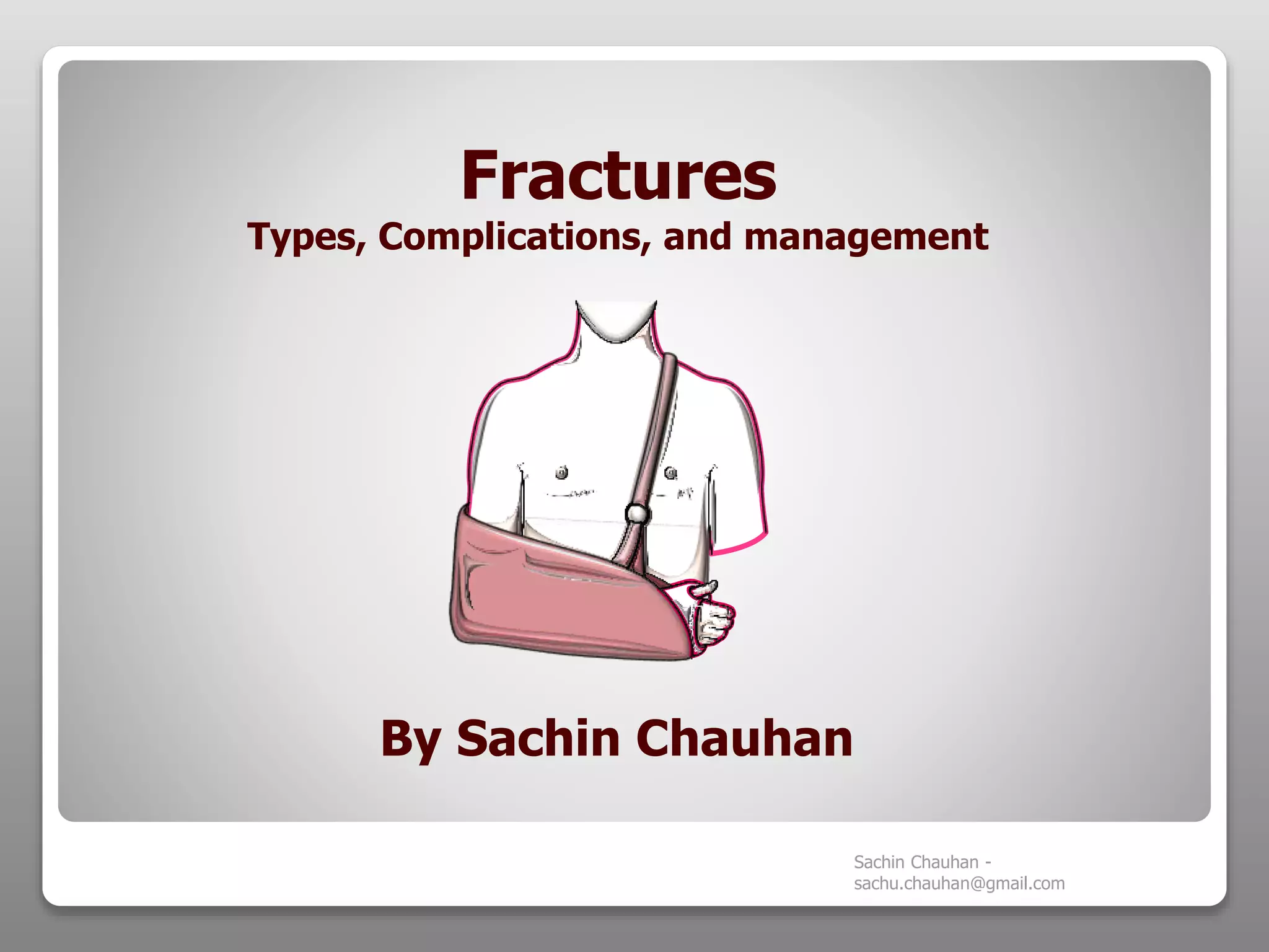 Fracture - Types, complications and management | PPTX