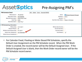 AssetOptics PM Scheduling Webinar 1/28/16 | PPT