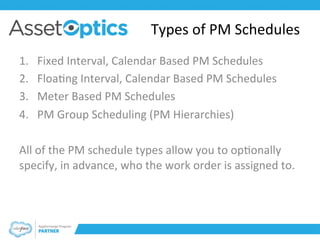 AssetOptics PM Scheduling Webinar 1/28/16 | PPT