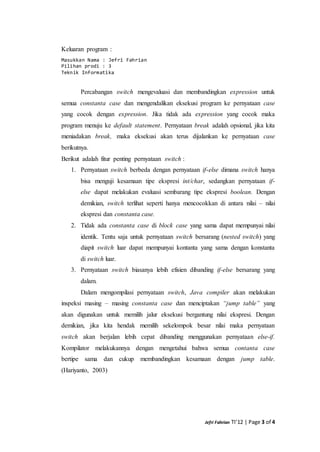 01.12 JAVA SE_switch statement | PDF