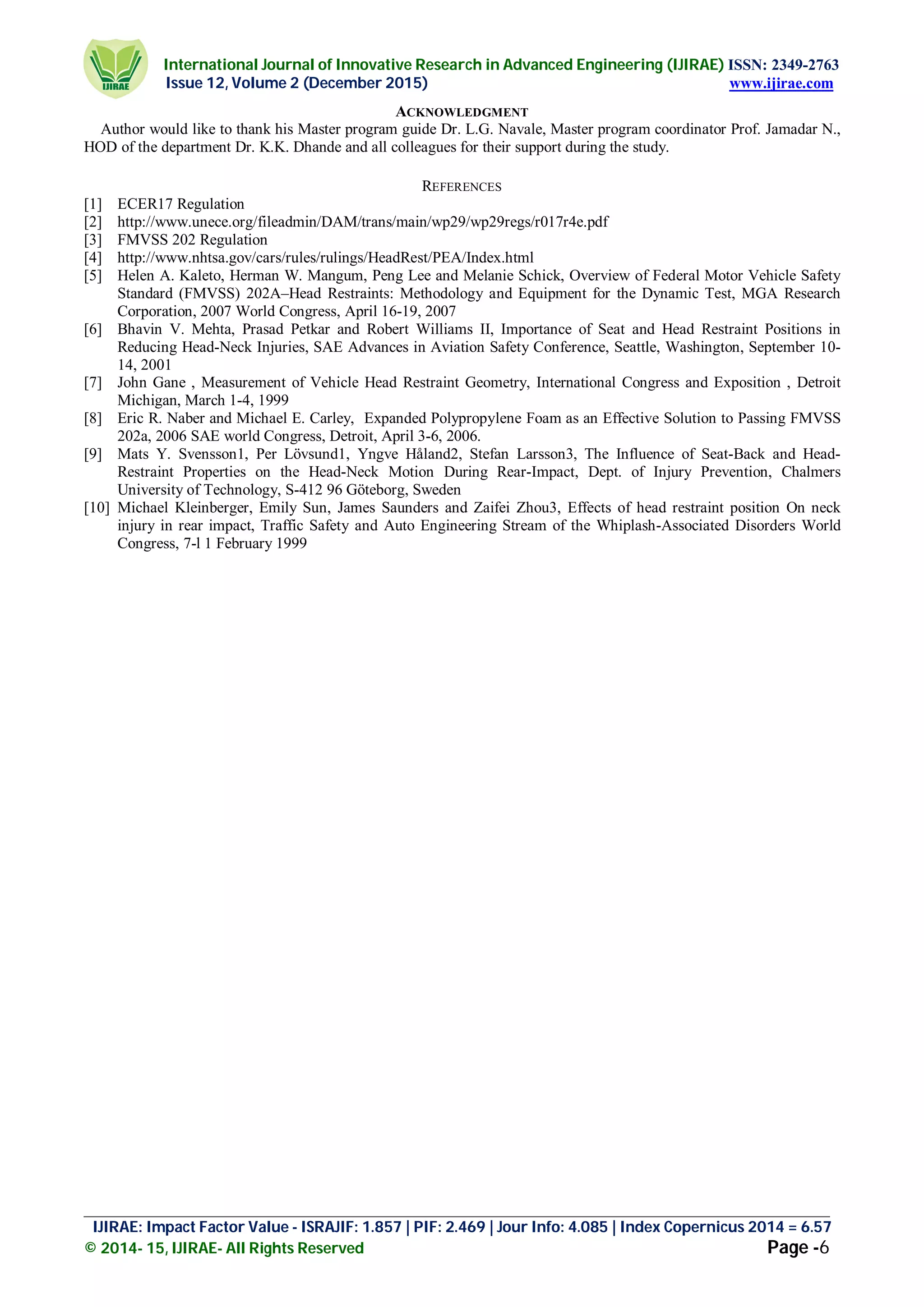 Study of Influence of Different Parameters of Head- Restraints on ...