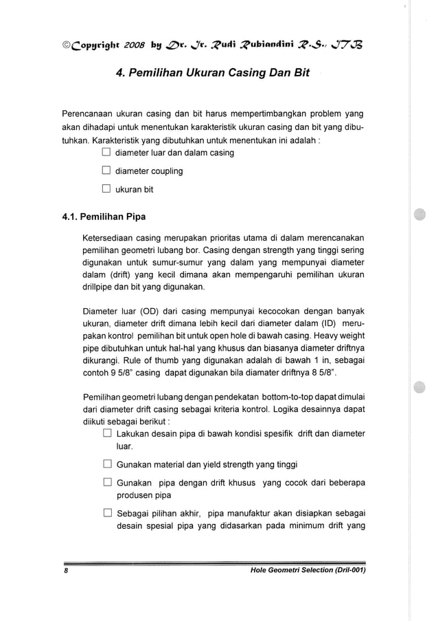 01. hole geometry selection | PDF