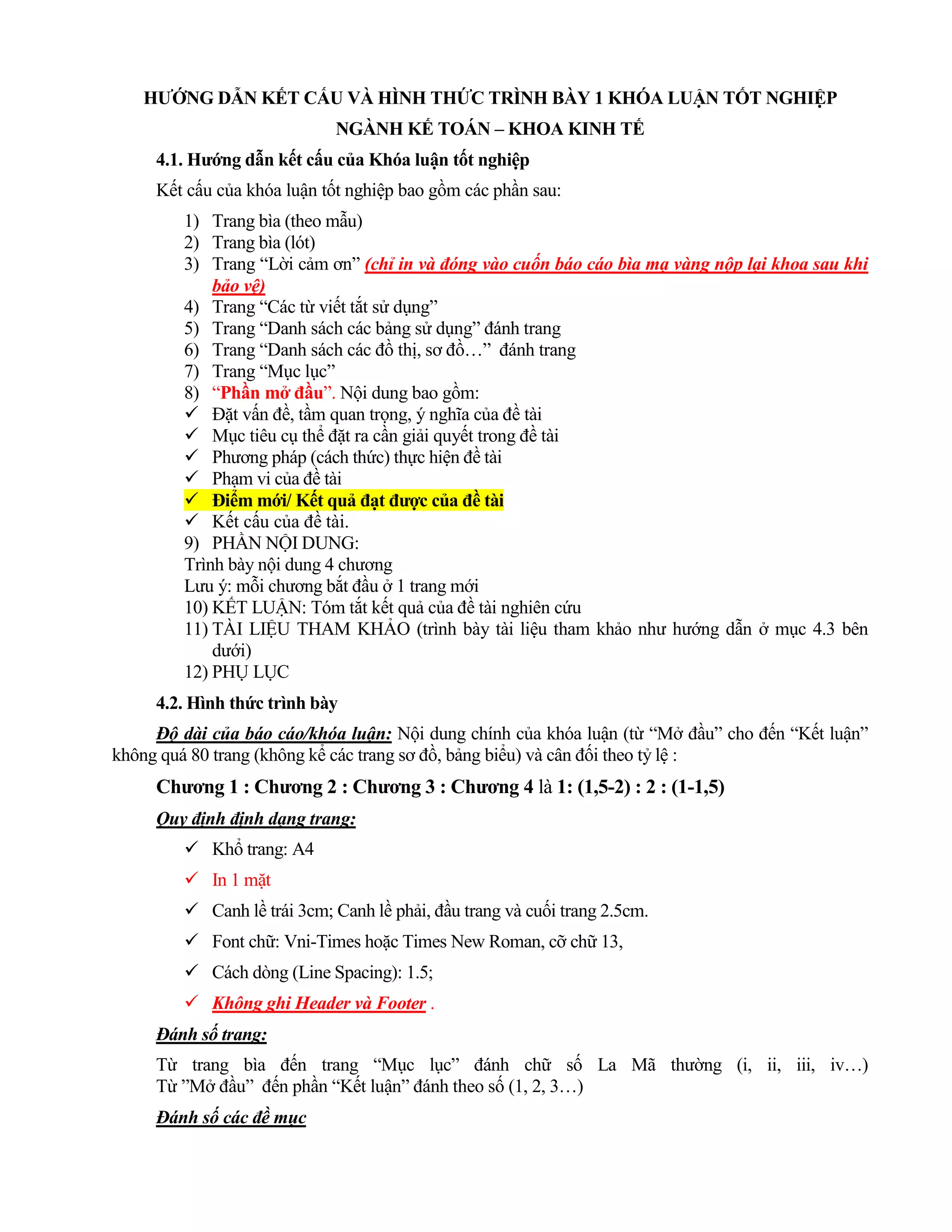 01.huong dan trinh bay khoa luan | PDF