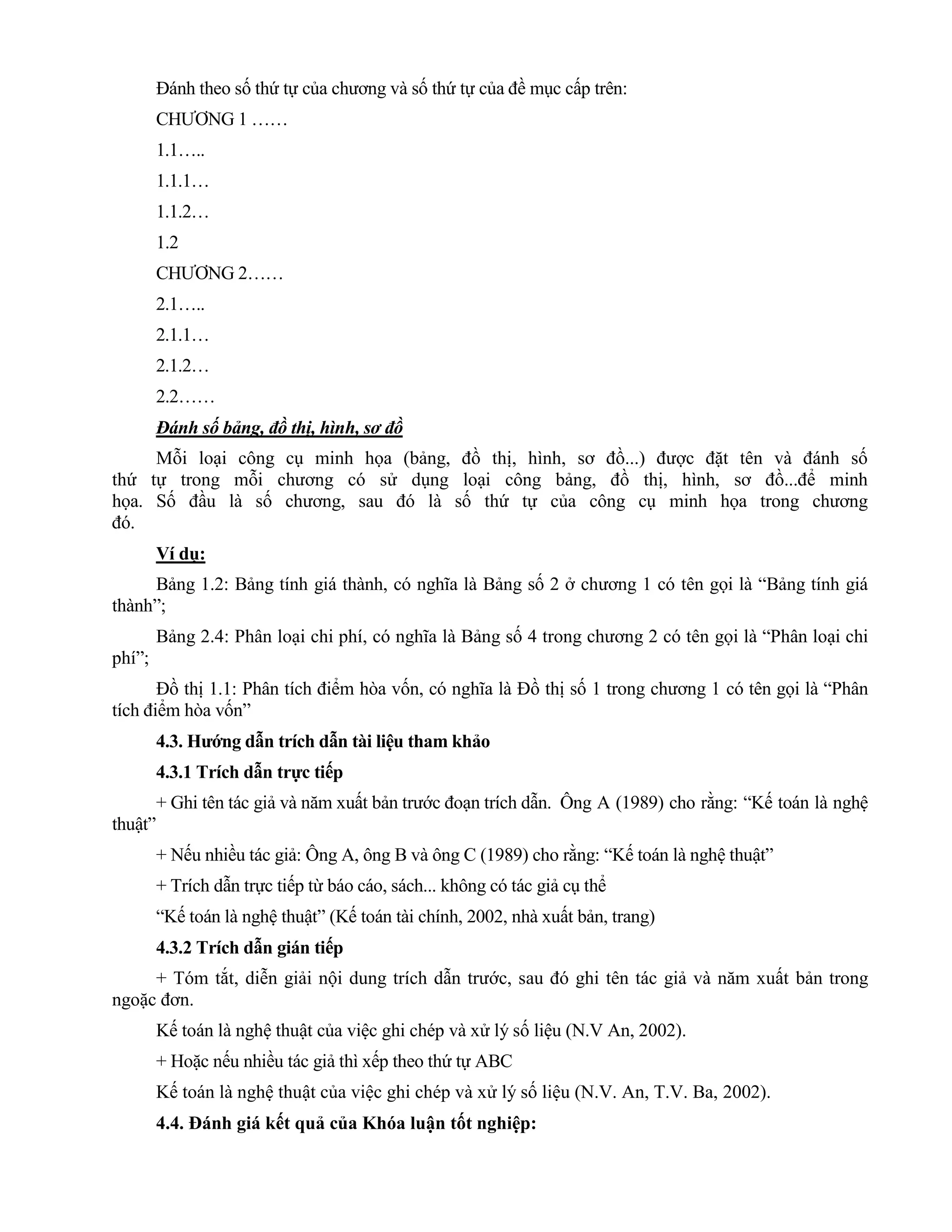 01.huong dan trinh bay khoa luan | PDF