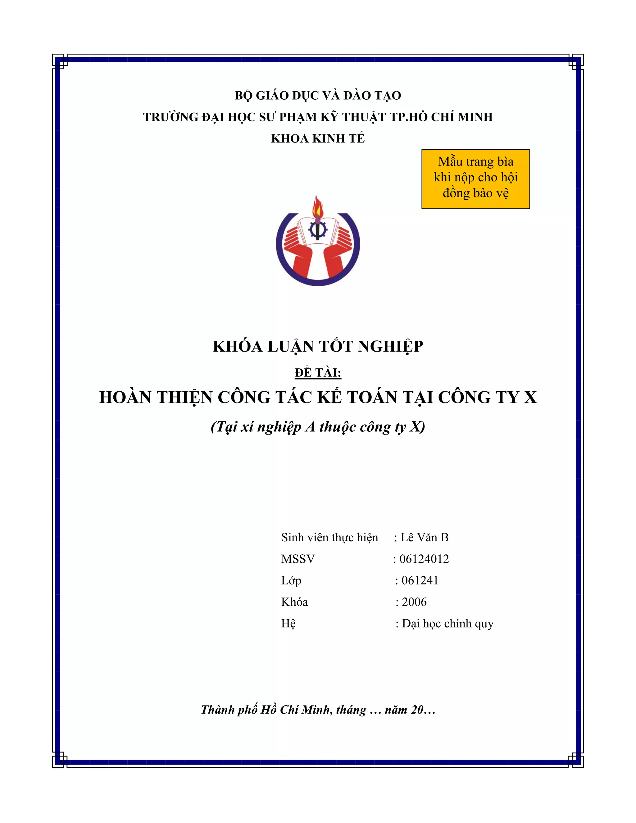 01.huong dan trinh bay khoa luan | PDF