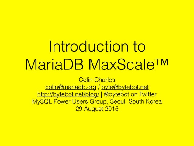 Introduction to MariaDB MaxScale | PDF | Databases | Computer Software and Applications