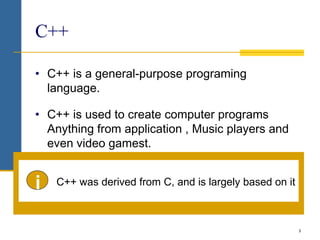 Beginner C++ easy slide and simple definition with questions | PPT