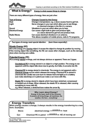 energy year 7-8 | PDF