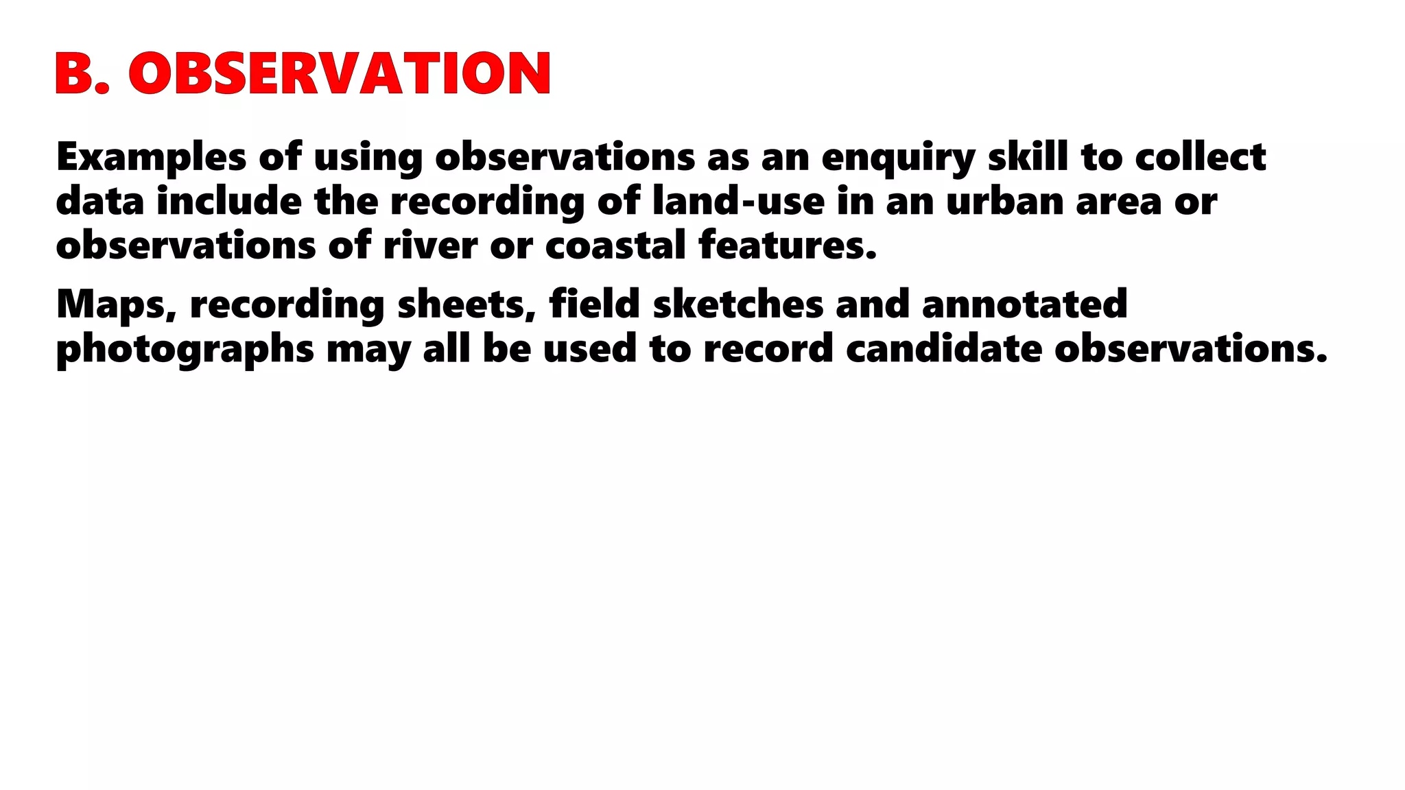 GEOGRAPHY IGCSE: ALTERNATIVE PAPER 4 - INVESTIGATING | PPTX