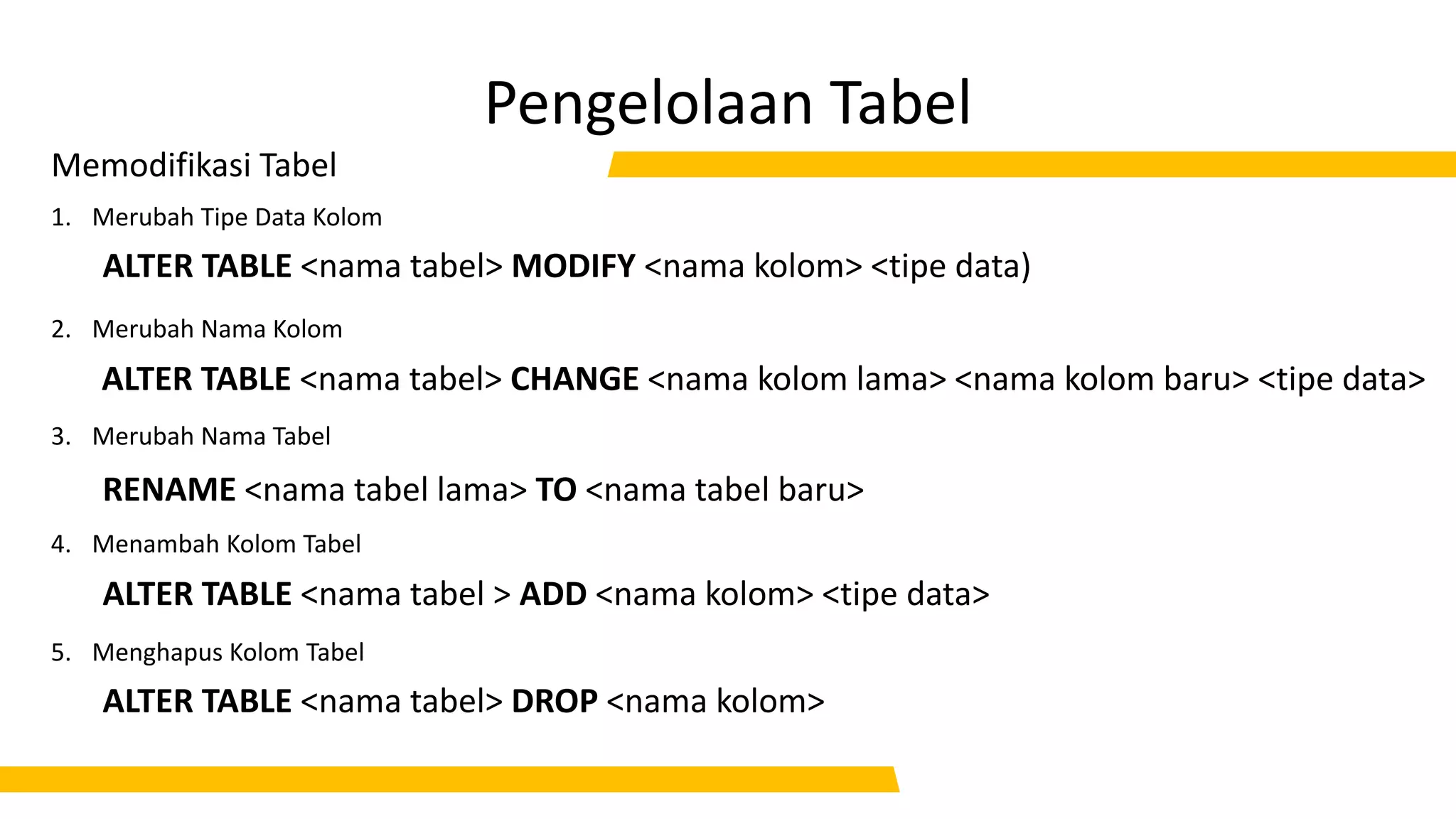 01. pengelolaan database, tabel upload | PPT