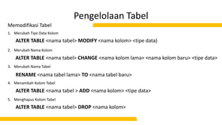 01. pengelolaan database, tabel upload | PPT