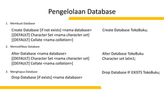 01. pengelolaan database, tabel upload | PPT