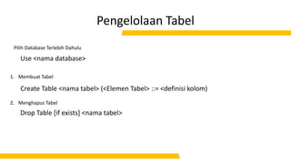 01. pengelolaan database, tabel upload | PPT