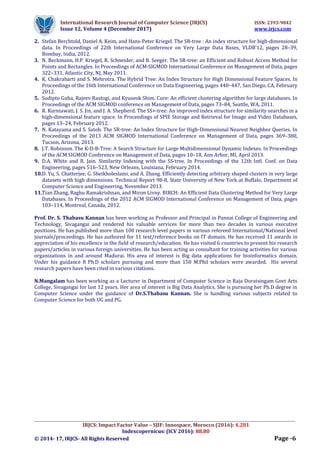 EFFICIENT INDEX FOR A VERY LARGE DATASETS WITH HIGHER DIMENSION | PDF