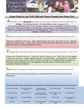 01 18 09 Prayer Sheet | PDF