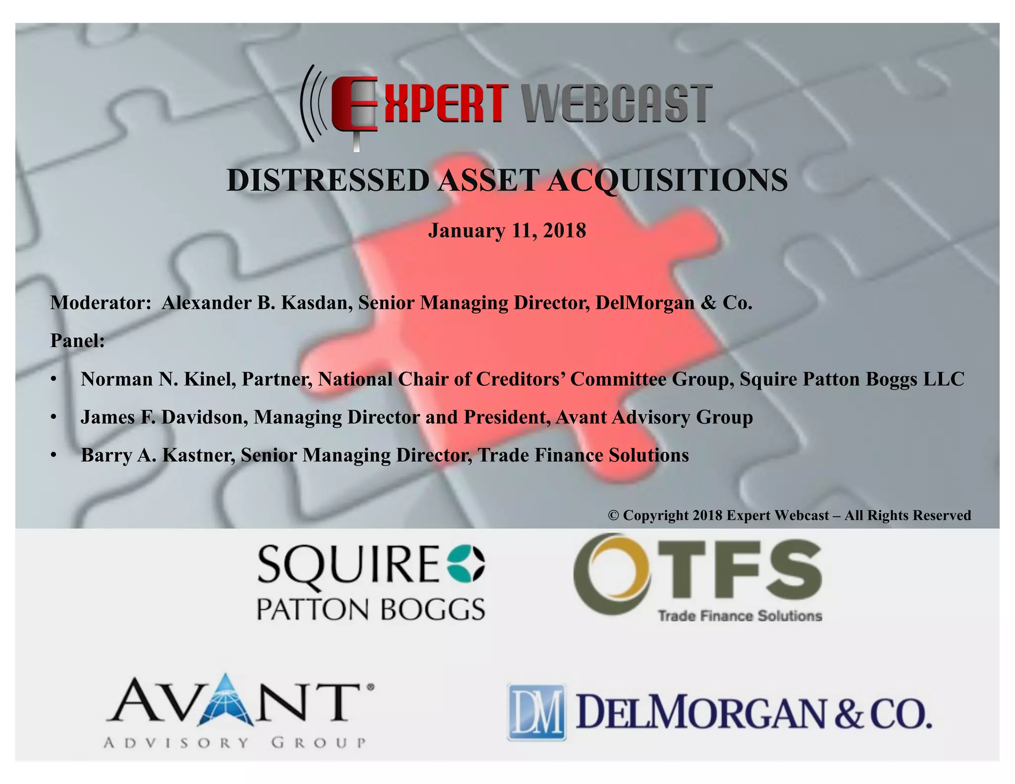 01.11.2018 Distressed Asset Acquisitions | PPT